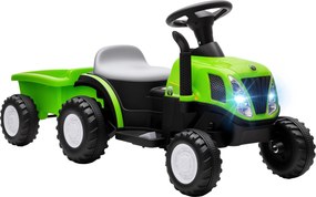 AIYAPLAY elektrický dětský traktor 6 V s přívěsem, zelený