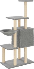 Škrabadlo pro kočky se sisalovými sloupky světle šedé 131 cm 172128