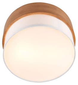 Stropní lampa Seasons, dřevo/bílá Ø 30 cm