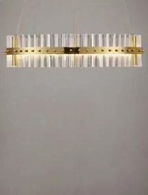 LED stmívatelný platinum zlatý moderní lustr Kezo
