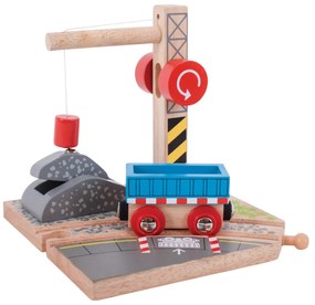 Bigjigs Rail Jeřáb se štěrkem