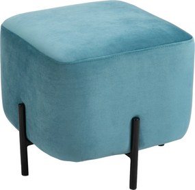 HOMCOM Polstrovaný Sametový Taburet s Úložným Prostorem Polyester Ocel Pěna Tyrkysová 44,5 x 44,5 x 41,5 cm | Aosom