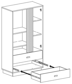 Obývací stěna ALLMO | sestava E | 6 dílů | AKČNÍ CENA | dub estana/antracit
