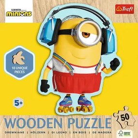 Trefl - Puzzle - Dřevěné obrysové puzzle Mimoni: Šílený Mimoň / 50 díl