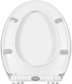 Gamma Trigo D3, toaletní WC sedátko 445(485)x370mm z polypropylenu s pomalým zavíráním, bílá, GMA-D3