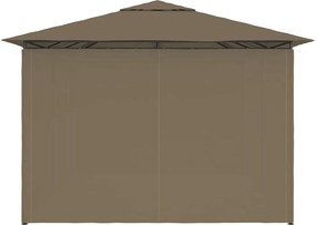 Zahradní altán se závěsy 4 x 3 m taupe 180 g/m² 312232