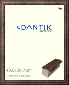 DANTIK rámeček 40x50 | TRITON měď antik (Sklo Čiré)