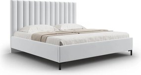 Světle šedá čalouněná dvoulůžková postel s úložným prostorem s roštem 180x200 cm Casey – Mazzini Beds