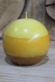 Žlutá voňavá svíčka Citrus ve tvaru koule 9cm
