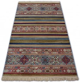 koberec WINDSOR 22890 ETNIC Střapce, modrá, bordó velikost 160x230 cm | krásné koberce cz