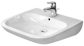 Duravit D-Code - Umyvadlo, 1 otvor pro armaturu propíchnutý, 60 x 55 cm, 2312600002