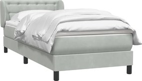 Box Spring Postel s matrací Světle šedá 90x220 cm Samet 3317889