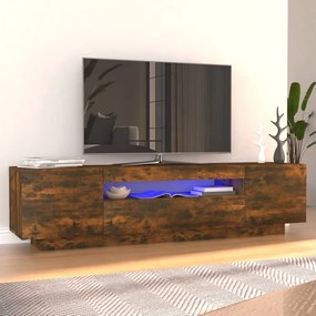 TV skříňka s LED osvětlením kouřový dub 160 x 35 x 40 cm