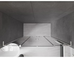 Mexen Velar L Duo, posuvné sprchové dveře do otvoru 170 cm, 8mm šedé sklo, bílá matná, 871-170-003-42-20