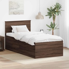 Rám postele s čelo Hnědý dub 75 x 190 cm Kompozitní dřevo 3408633