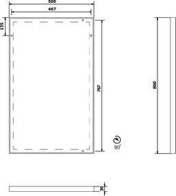 Sapho, AROWANA zrcadlo v rámu, 500x800mm, chrom, AW5080