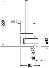 Duravit 99151000 - Držák toaletního papíru D-CODE lesklý chrom