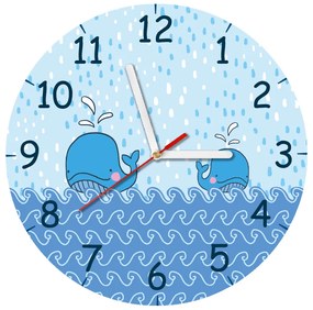 Gario Dětské hodiny Modré velryby Velikost: 30 x 30 cm