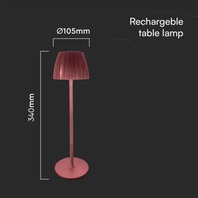 LED Stmívatelná dobíjecí stolní lampa LED/2,7W/5V 3000-6000K 1800 mAh hnědá