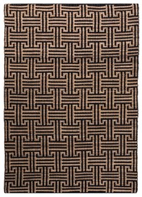 Černý/v přírodní barvě ručně tkaný koberec s příměsí juty 160x230 cm Meander Jute – Flair Rugs