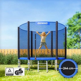 Monzana Trampolína s bezpečnostní sítí JUMP, Ø244cm, černá/modrá