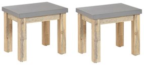 Sada 2 zahradních židlí z betonu a akátového dřeva šedá OSTUNI Beliani
