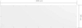 Balkónová zástěna bílá 90 x 300 cm oxfordská látka 134892