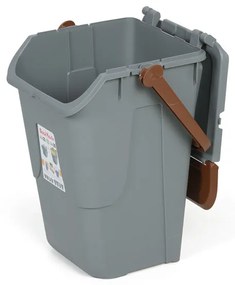 Mobil Plastic Plastový odpadkový koš na třídění odpadu ECOLOGY II, šedá/hnědá