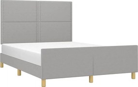Rám postele bez matrace světle šedý 140 x 200 cm textil 3124976