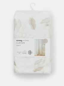 Sinsay - Sada záclon na pásce s vyšívanými lekníny 2 pack - bílá