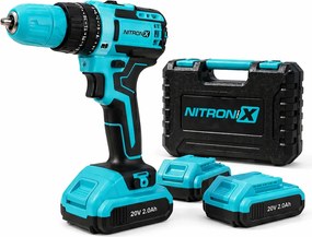 Akumulátorová příklepová vrtačka se šroubovákem NITRONIX 4787 + 2x baterie + kufřík
