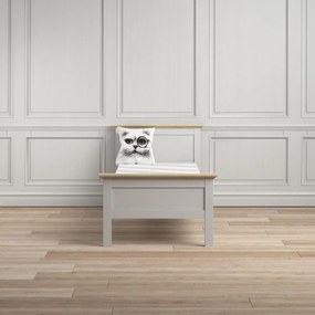 Postel Provence 90 x 200 cm, bílá / dub sonoma