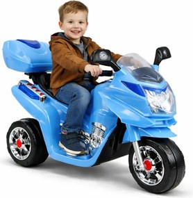 LEAN CARS Elektrická motorka pro děti HC8051 modrá se světly a zvuky