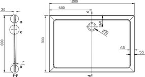 Aqualine Tecmi PQ12080 obdélníková sprchová vanička 120 x 80 x 3 cm litý mramor