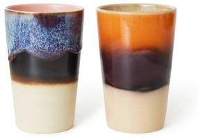 HK living Kameninový hrnek 70's Tea Mug Dusk 475 ml - set 2 ks, multi barva, keramika