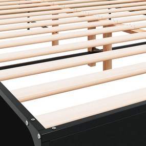 Rám postele černý 140 x 200 cm kompozitní dřevo a kov 3279997
