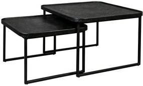 OnaDnes -20% Set dvou černých kovových konferenčních stolků DUTCHBONE WINSTON 60/50 cm