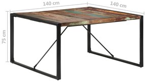 vidaXL Marketos Jídelní stůl 140 x 140 x 75 cm masivní recyklované dřevo