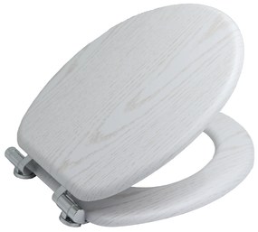 BISK Erga, toaletní WC sedátko z MDF s pomalým zavíráním, bílá, ERG-08222
