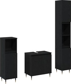 Sada koupelnového nábytku 3 ks Černý dub 30 x 30 x 190 cm 3333098