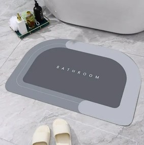 Rychleschnoucí koupelnová předložka - půlkruhová Rozměr: 60x90 cm, Varianta: šedá, Bathroom