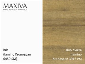 MAXIVA Komoda - STELLA SK100, dub riviéra / bílá