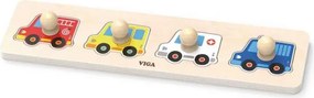 Dřevěné puzzle s úchyty pro nejmenší Viga Auta