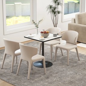 HOMCOM Jídelní stůl pro 4 osoby v moderním stylu s bílým mramorovým efektem a kulatým podstavcem, 70 x 70 cm, bílý