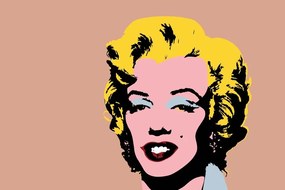 Tapeta pop art Marilyn Monroe na hnědém pozadí - 150x100