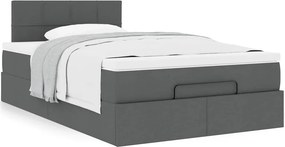 Osmanský postel s matrací tmavě šedá 120x190 cm textil 3311443