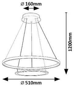 Rabalux 72040 - LED Stm. lustr na lanku JASERO LED/42W/230V 3000-6500K + DO