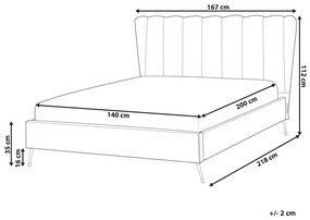 Sametová postel s USB portem 140 x 200 cm taupe MIRIBEL Beliani