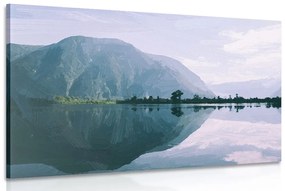 Obraz malovaná scenérie horského jezera Varianta: 90x60