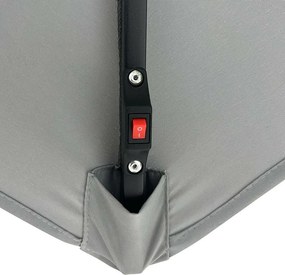 Avenberg Velký polohovatelný slunečník Sunny LED 300, šedá